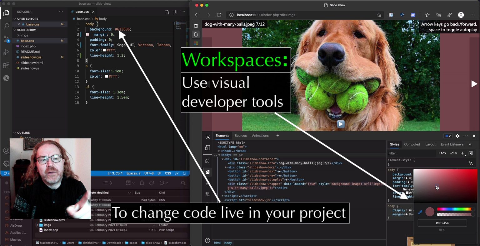 Syncing CSS changes in browser developer tools with Workspaces | Christian Heilmann